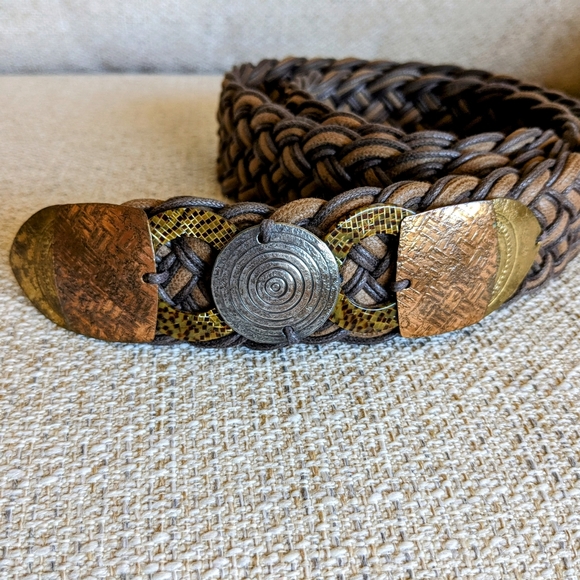 Marjorie Baer | Accessories | Vintage Marjorie Baer Sf Braided Twotoned Brown Mixed Metals Belt ...